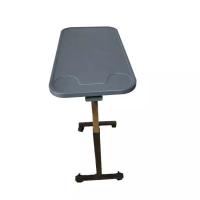 China Plastic Steel Overbed Table Medical Rolling Over Bed Hospital Stand Adjustable Desk Powder Coated for sale