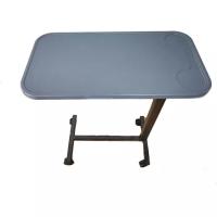China Plastic Steel Overbed Table Medical Rolling Over Bed Hospital Stand Adjustable Desk Powder Coated for sale