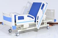 China ABS Headboard Electric Hospital Nursing Bed 3 Function 200KG Load Medical Castors for sale