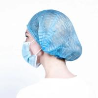 China Surgical Disposable Medical Bouffant Caps Blue Head Cover Non Woven Fabric for sale