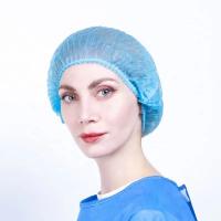 China Surgical Disposable Medical Bouffant Caps Blue Head Cover Non Woven Fabric for sale