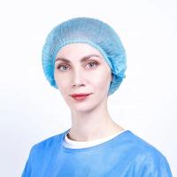 China Surgical Disposable Medical Bouffant Caps Blue Head Cover Non Woven Fabric for sale
