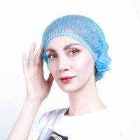 China Surgical Disposable Medical Bouffant Caps Blue Head Cover Non Woven Fabric for sale
