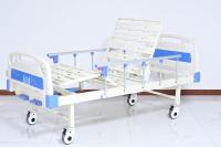 China Manual 2 cranks hospital bed Invisible cranks ABS headboard and endboard with 5' Medical silent castors for sale