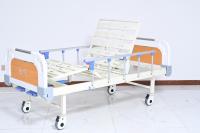 China Manual 2 cranks hospital bed Invisible cranks ABS headboard and endboard with 5' Medical silent castors for sale