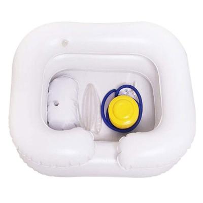 China Disabled 0.4mm Inflatable Hair Wash Basin , Rectangular Inflatable Shampoo Bowl for sale