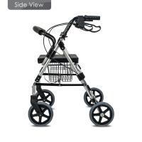 China PVC Elderly Light Collapsible Wheelchair Rollator Rolling Walker Aluminum for sale