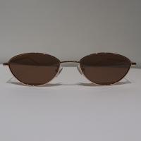 China Brown Anti Reflective Sunglasses Semicircle Rose Gold Sun Glare Glasses for sale