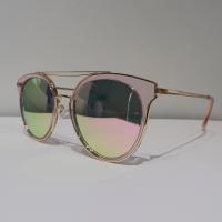China Acetate Transparent Double Bridge Round Sunglasses 22mm Glare Protection Glasses for sale
