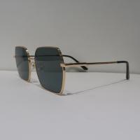 China Green Retro Square Polarized Acetate Sunglasses PC Anti Glare Coating for sale