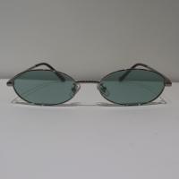 China Green Anti Reflective Sunglasses 56mm Round Silver Polarized for sale