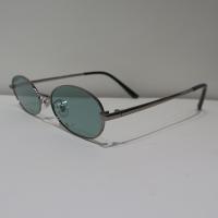 China Green Anti Reflective Sunglasses 56mm Round Silver Polarized for sale