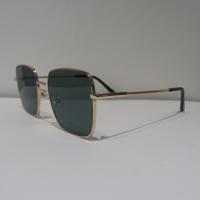 China PC Anti Reflective Sunglasses 54mm Square Gold Polarized for sale