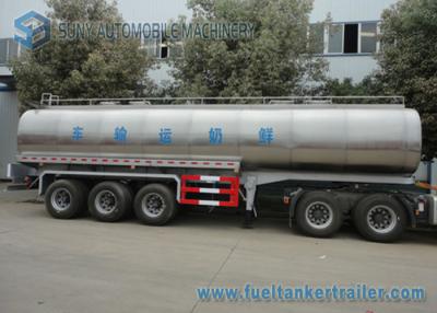 China 45m3 304 2B Edible Grade Chemical Tank Trailer 3 Axle For Milk / Liquid Food for sale