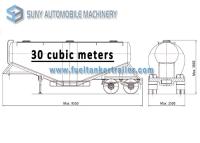 China 2 Axis V Shape 30m3 Cement Powder Trailer Container Semi Trailer for sale
