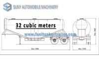 China Mild Steel Q345 Tank 32m3 Tandem Axle Utility Trailer 2 Axle FUWA 13 Ton for sale