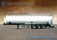China 90m3 3 Axle Aluminum Flour Dry Bulk Tanker Trailer With Hydraulic Tipping Tanker for sale