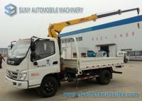 China FOTON Diesel 2 Ton 4x2 Flatbed Truck With Crane 4J287C Engine for sale