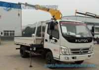 China FOTON Diesel 2 Ton 4x2 Flatbed Truck With Crane 4J287C Engine for sale