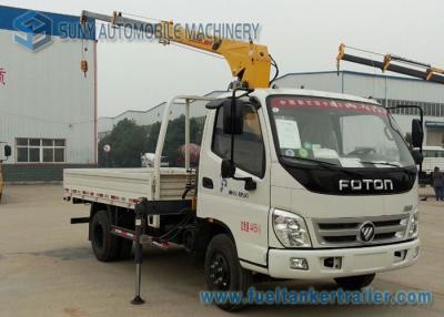 China FOTON Diesel 2 Ton 4x2 Flatbed Truck With Crane 4J287C Engine for sale