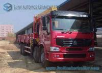 China Right Hand Drive HOWO 8 X 4 12 Ton Crane Mounted Truck With Half Row Cab for sale