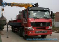 China Right Hand Drive HOWO 8 X 4 12 Ton Crane Mounted Truck With Half Row Cab for sale