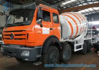China 8X4 85Km/h 10m3 Mixer Truck North Benz truck White And Orange for sale