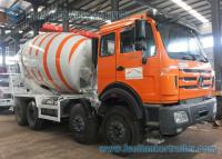 China 8X4 85Km/h 10m3 Mixer Truck North Benz truck White And Orange for sale
