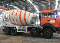 China 8X4 85Km/h 10m3 Mixer Truck North Benz truck White And Orange for sale
