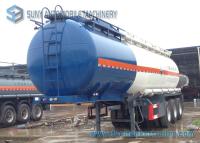 China Tri-axle Oil Tank Trailer 35000L Ammonia water Chemical Tank trailer Q345 / Q235 for sale