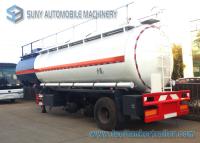 China Tri-axle Oil Tank Trailer 35000L Ammonia water Chemical Tank trailer Q345 / Q235 for sale