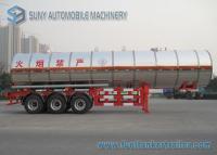 China 3 Axle 38000L Butyl Acetate Chemical Liquid Tank Trailers With Ellipse Shaped for sale