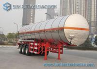 China 3 Axle 38000L Butyl Acetate Chemical Liquid Tank Trailers With Ellipse Shaped for sale