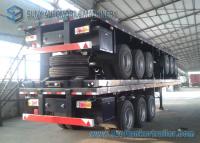 China Carbon Steel Three Axle 50 Ton Flatbed Semi Trailer 13000*2500*1500mm for sale