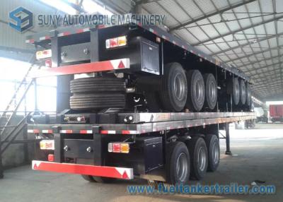 China Carbon Steel Three Axle 50 Ton Flatbed Semi Trailer 13000*2500*1500mm for sale