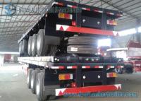 China Carbon Steel Three Axle 50 Ton Flatbed Semi Trailer 13000*2500*1500mm for sale