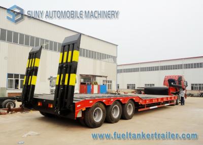 China Low Bed Semi Flatbed Semi Trailer 70 T 3 Axles With 16m Length for sale