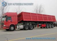 China 12 m Length Semi Side Dump Trailer Heavy Duty 3 Aaxle 60 Ton for sale