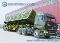 China 12 m Length Semi Side Dump Trailer Heavy Duty 3 Aaxle 60 Ton for sale