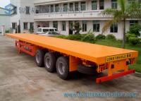 China 40ft Container Flatbed Semi Trailer , 3 Axles 45T Flatbed Utility Trailer for sale