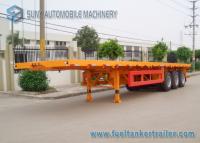 China 40ft Container Flatbed Semi Trailer , 3 Axles 45T Flatbed Utility Trailer for sale