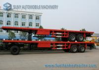 China 40T Double Axles Container Flat Bed Trailer 40ft Mechanical With 8 Piece Leaf Spring for sale