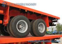 China 40T Double Axles Container Flat Bed Trailer 40ft Mechanical With 8 Piece Leaf Spring for sale