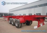 China Flatbed Three Axles Container Skeletal Trailer 53ft Container Mechanical Suspension for sale