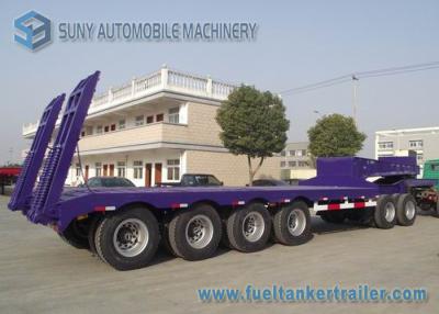 China 60 T Heavy Lowbed Flatbed Semi Trailer , 4 Axles Flatbed Car Trailer for sale
