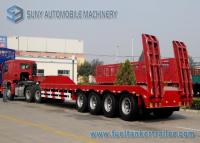 China 60 T Heavy Lowbed Flatbed Semi Trailer , 4 Axles Flatbed Car Trailer for sale