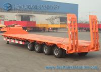 China 60 T Heavy Lowbed Flatbed Semi Trailer , 4 Axles Flatbed Car Trailer for sale