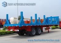 China Two Axles Flatbed Semi Trailer , 40 Ton Heavy Timber Log Loading Trailer for sale