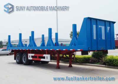 China Two Axles Flatbed Semi Trailer , 40 Ton Heavy Timber Log Loading Trailer for sale
