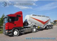 China 50000 L Lifting Axle Bulk Cement Semi Tanker Trailers Single Wheel for sale